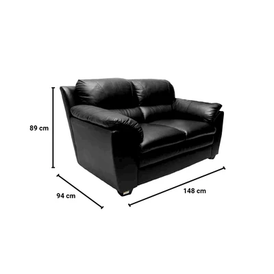 Jual Informa Ziva Sofa Kulit 2 Seater Hitam Terbaru | Ruparupa