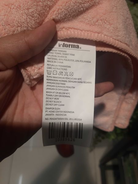 Jual Informa 30 X 80 Cm Handuk Tangan Rabbit Embossed Pink Terbaik ...