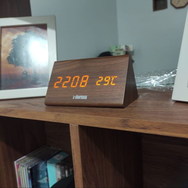 Jual Informa 14 8 X 8 8 Cm Jam Weker Digital Kayu 710 Cokelat Terbaik ...