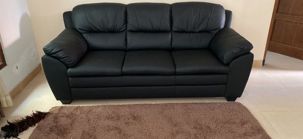 Jual Informa Ziva Sofa Kulit 3 Seater Hitam Terbaik | Informa