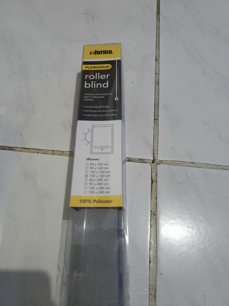 Jual Informa Gorden 150 X 160 Cm Roller Blind Black Out Solid Abu Abu ...