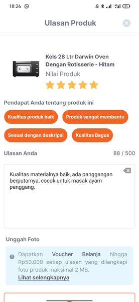 Jual Kels 28 Ltr Darwin Oven Dengan Rotisserie Hitam Terbaik | Informa