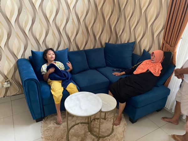 Jual Informa Lufkin Sofa Sudut Fabric Biru Terbaik | Informa