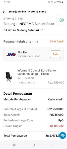 Jual Informa G Council Kursi Kantor Sandaran Tinggi Hitam Terbaik | Informa