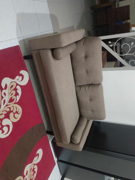 Jual Informa Pluto Set Sofa Fabric 2 Seater Dengan Bangku Cokelat Terbaik | Informa